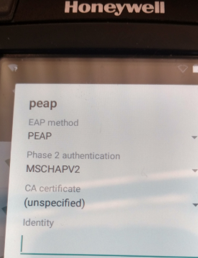 How to add the domain name on a CK75 Android for EAP and certificates