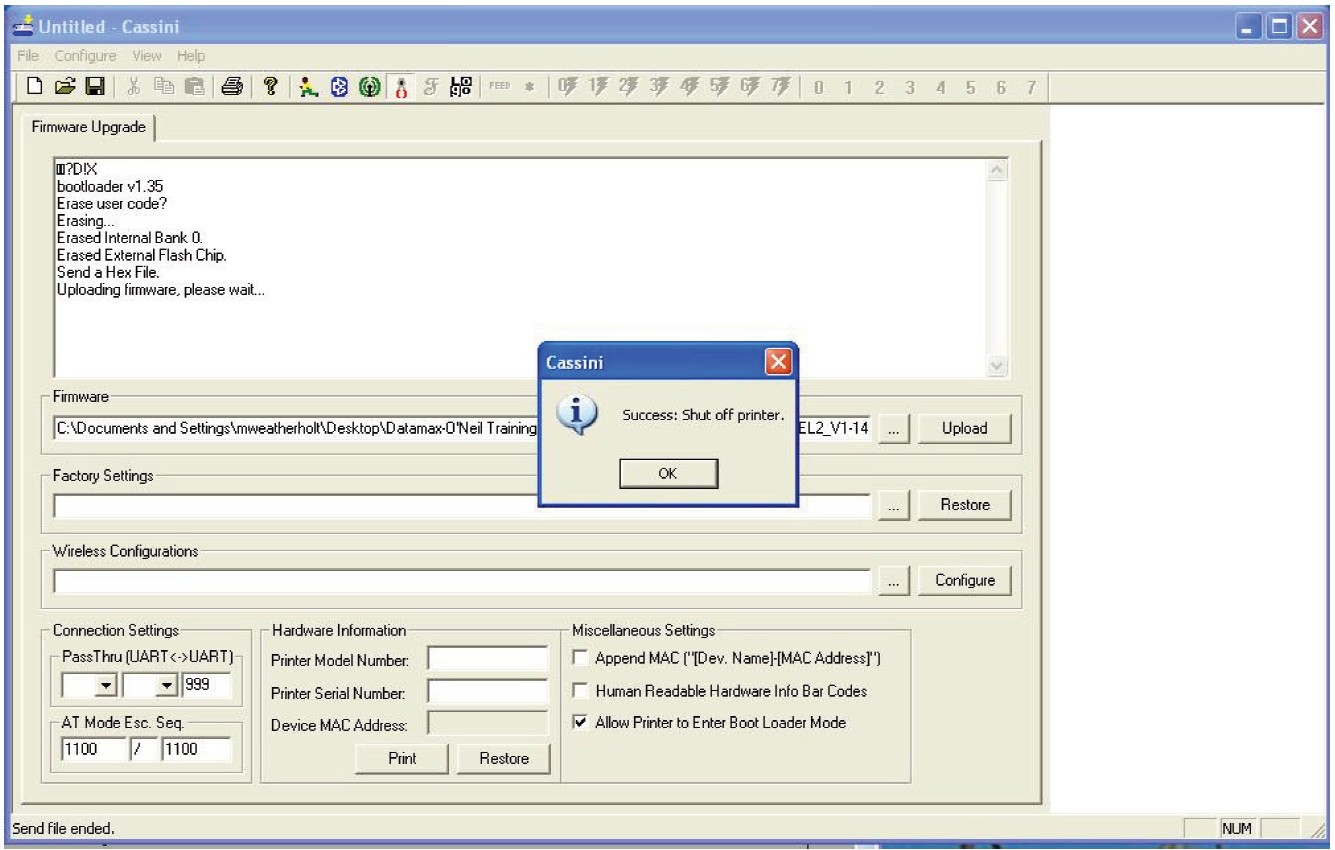 How to load the firmware on the Apex 2 using Cassini Configuration Utility