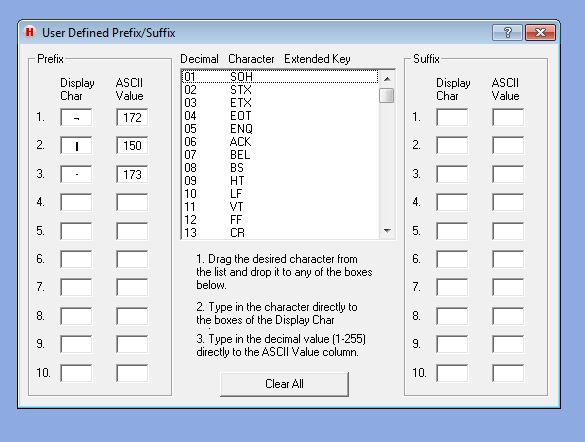 How to set the Control/ALT command as suffix/prefix on MS Series Scanners?
