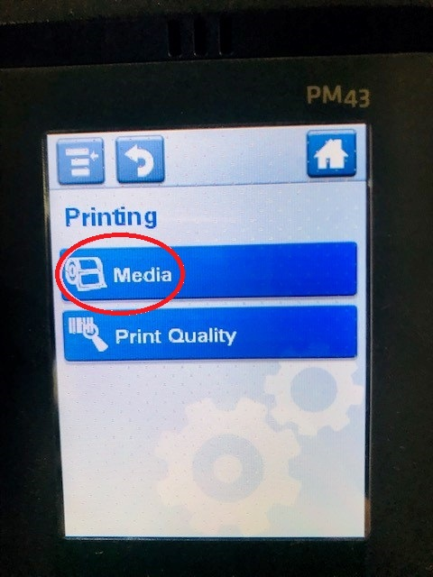 How to change the print method on a PM43 (LCD)