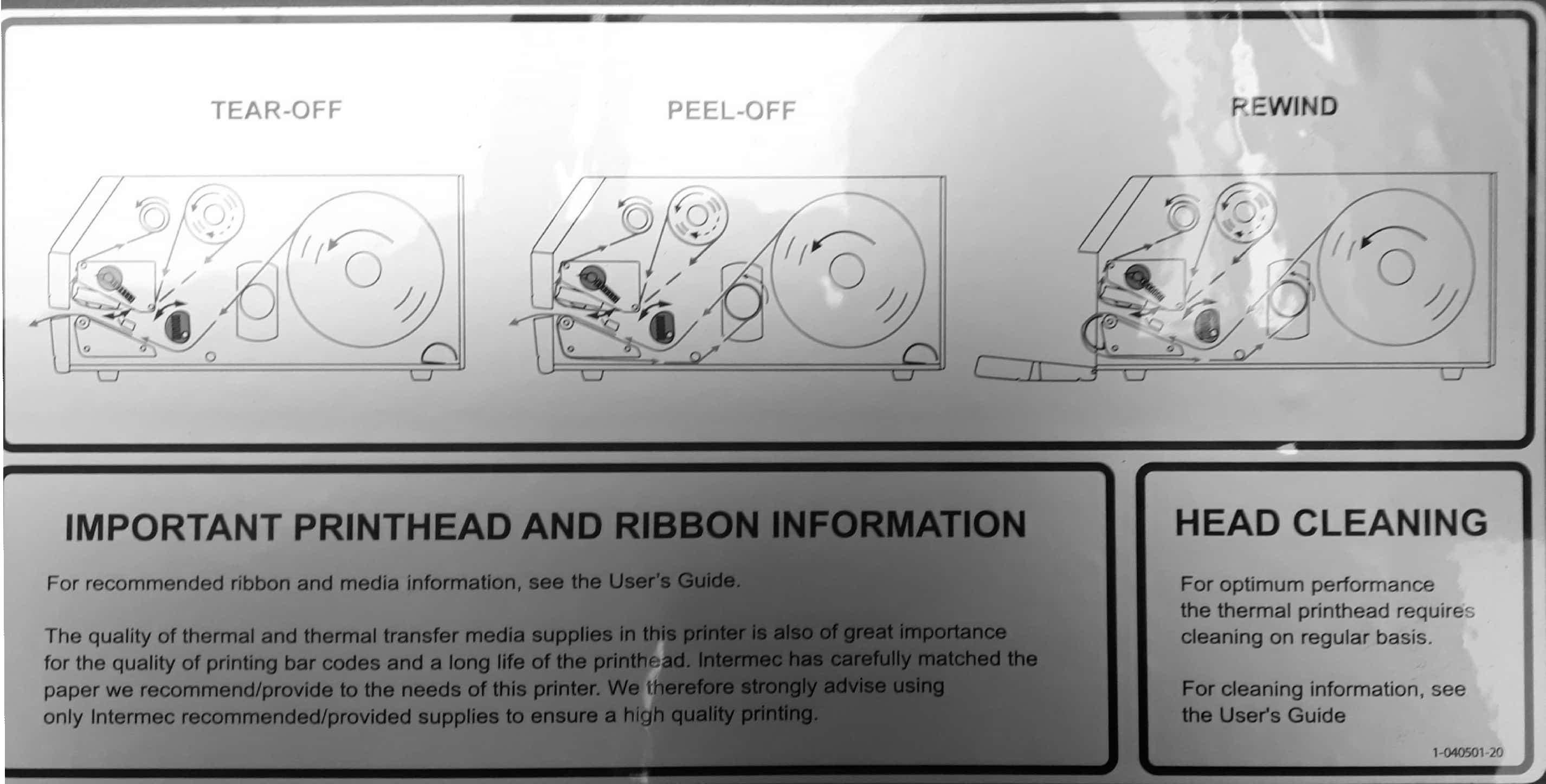 What is the part number for the Label inside the Printer Lid?