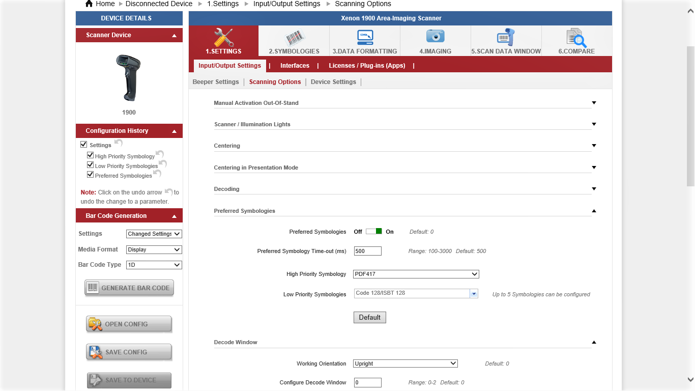 How to set a preferred Symbology.
