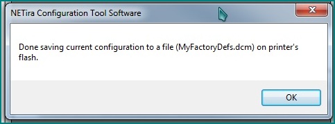 User defined Default Settings upon Factory Reset in NETira