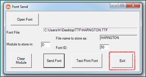 How to download fonts to the printer using DMXConfig Configuration Utility?