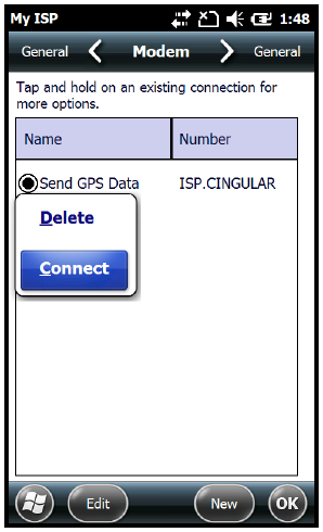 How to set the network connection from a SIM card on a Dolphin 60s