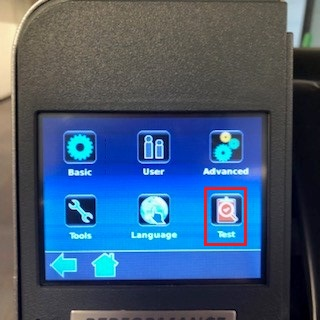 How to print an internal test label from the Performance Series printer