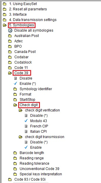 How to enable/disable the Check Digit Verification on a Code 39 barcode ...