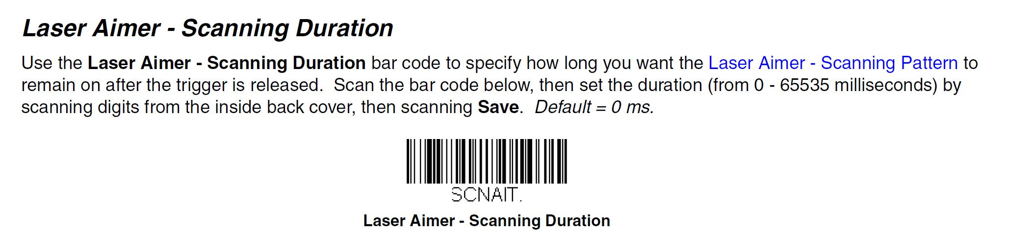 Granit series of Industrial Scanners - how to set the scanner that the Aimer will be on before ...
