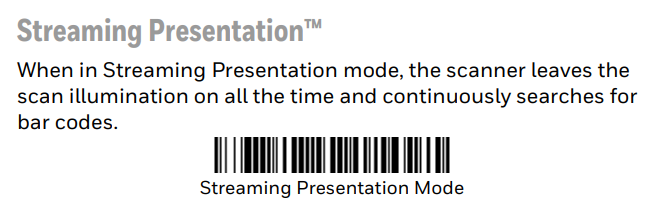 Xenon 1952G BT Presentation Mode