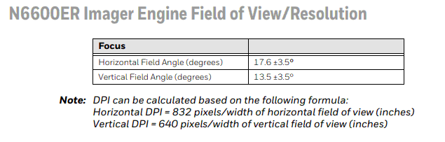 CN80 - Looking for detailed 6603ER scanner spec for CN80