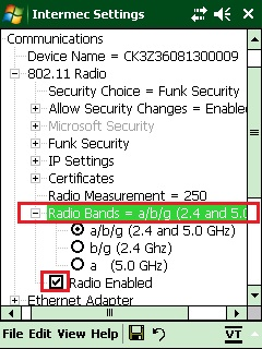 70 Series / CK3X / CK3B: How to switch between Radio Bands(A/B/G)?