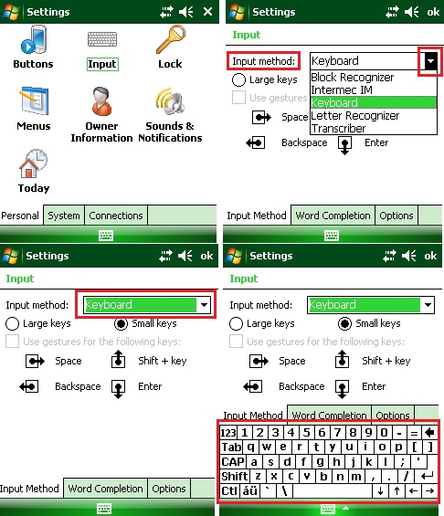 How to change the Soft Input Panel (SIP - Virtual Keyboard) input method?