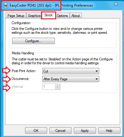 PD41/PD42 IPL: How to configure the CUTTER to cut after job or after ...