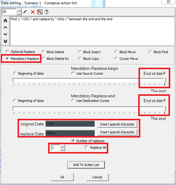 How to create a data edit to remove a final CR embedded on a barcode via EasySet?