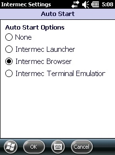 How to autostart a Honeywell application with Intermec Settings?