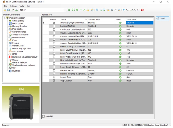 How to auto align media labels on RP2 / RP4 printers