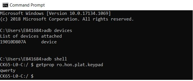 How to identify the keypad type via ADB?