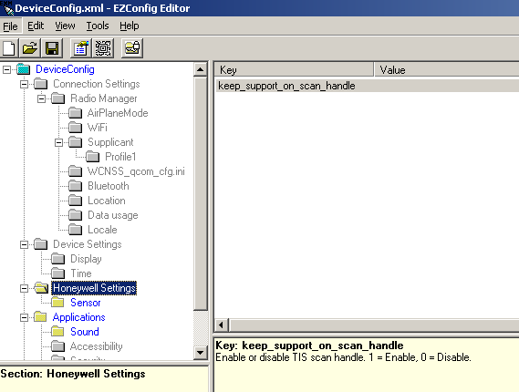 How to enable the TIS scan handle using DeviceConfig.xml file?