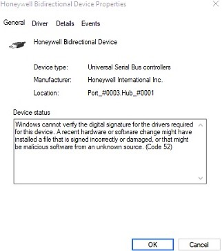 How to fix getting a code 52 error on an USB Serial driver.