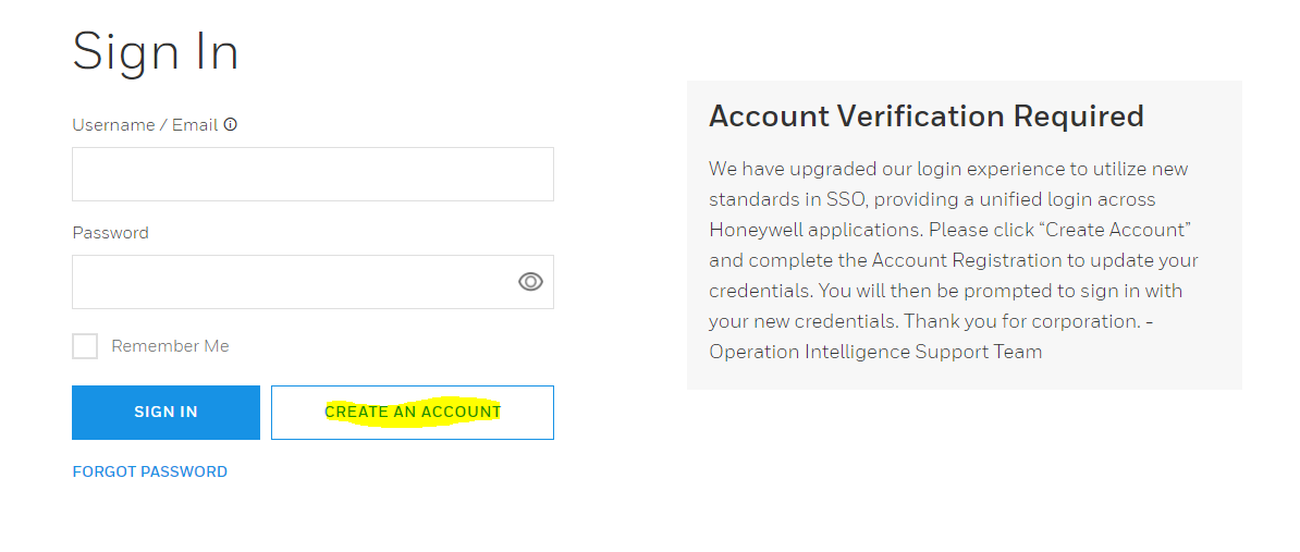 Operational Intelligence Account Registration (User login)