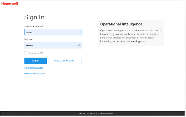 Operational Intelligence Account Registration (User login)