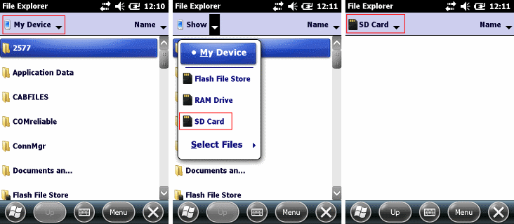 CK71 - How to access SD Card files from device?