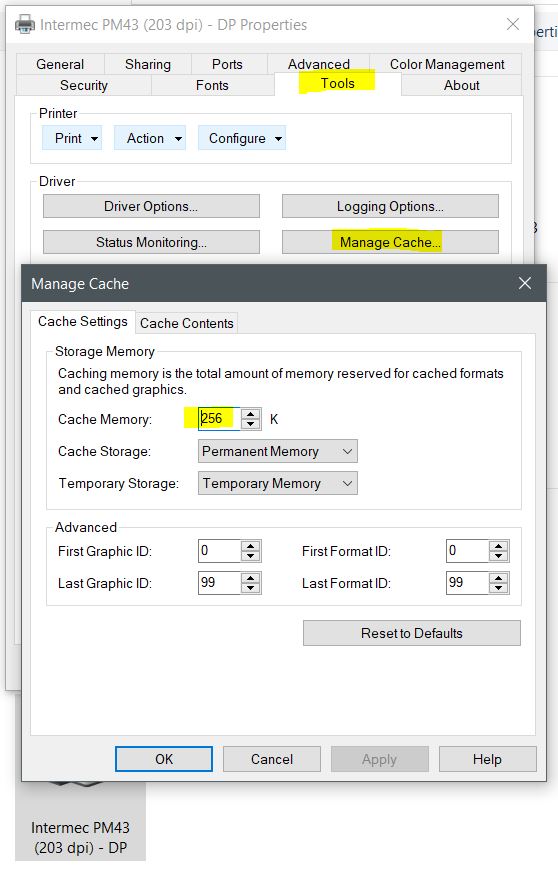 PM43c - Printing less labels from the print job sent.
