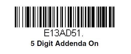 How to enable the 2 or 5 digits addenda for EAN/JAN-13 in YJ4600?
