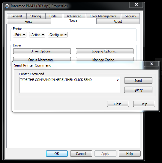 How to send printer commands from the driver?