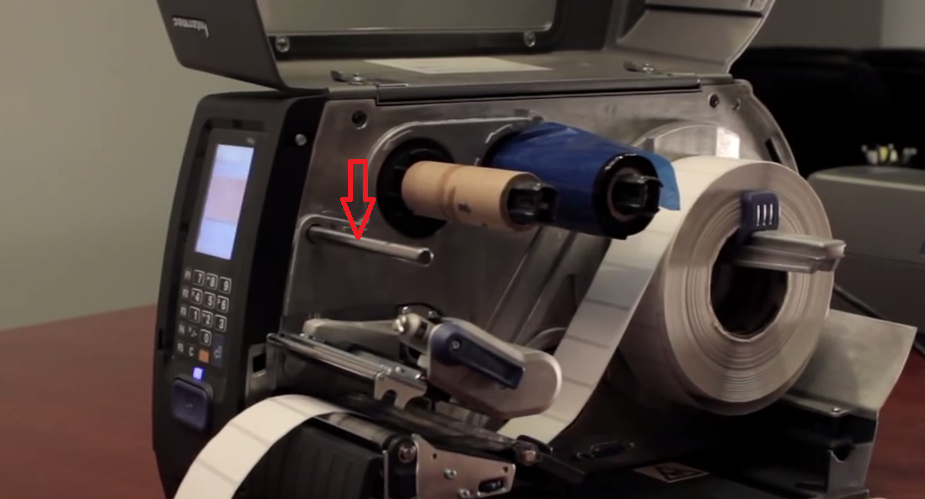 What to do if the ribbon slides sideways on the PM43 printer?