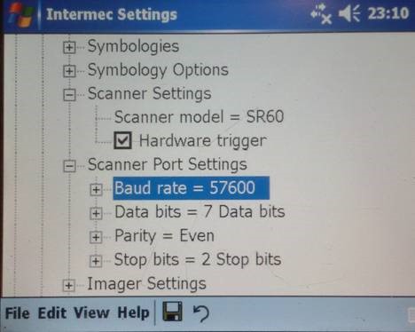 how to connected a Granit 1981i/1911i scanner to a CV30?