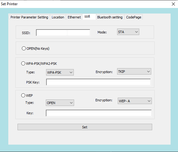 How to select the WIFI mode on LNX3 printer
