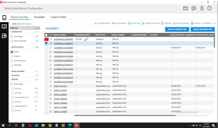 Download event log BW Clip Intellidox Through SSDC