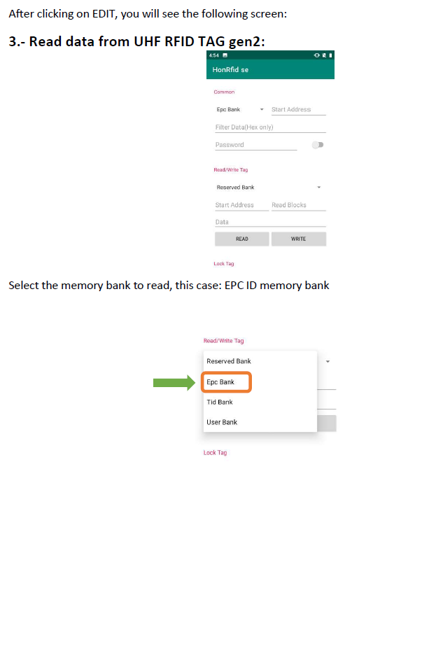 How to read and write data on a RFID tag with RFID_SDK_2.9