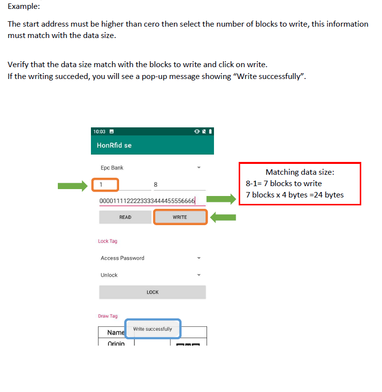 How to read and write data on a RFID tag with RFID_SDK_2.9