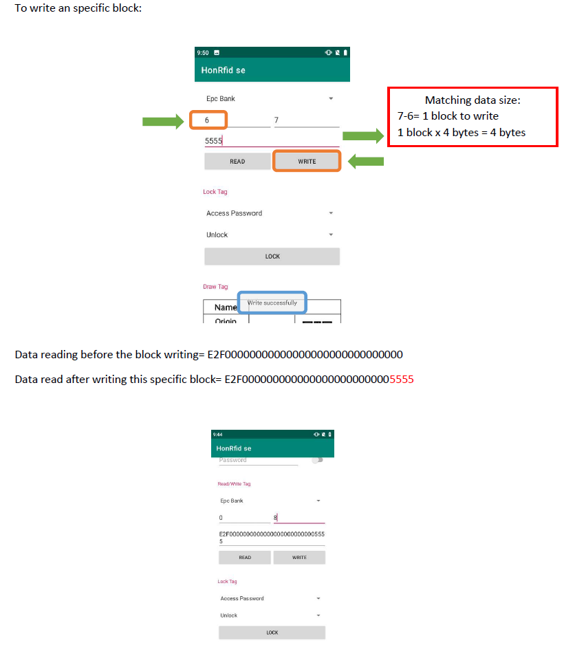 How to read and write data on a RFID tag with RFID_SDK_2.9