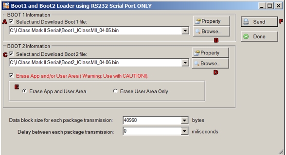 How to Load Boot Loaders and Firmware on E-Class Mark III Professional via Serial