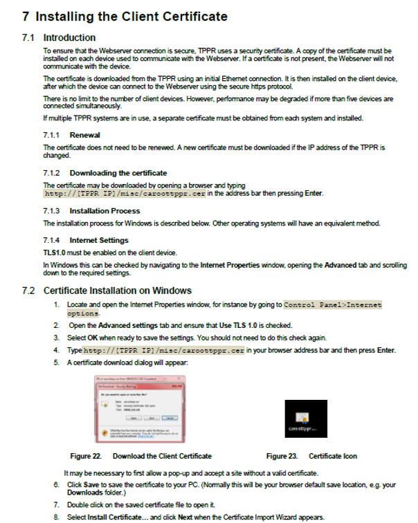 TPPR TouchPoint Pro Web Server Certificate Invalid potential causes