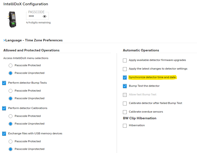 Why can't the bump/cal interval be checked marked for the Intellidox BW ...