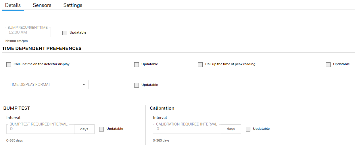 Why can't the bump/cal interval be checked marked for the Intellidox BW ...